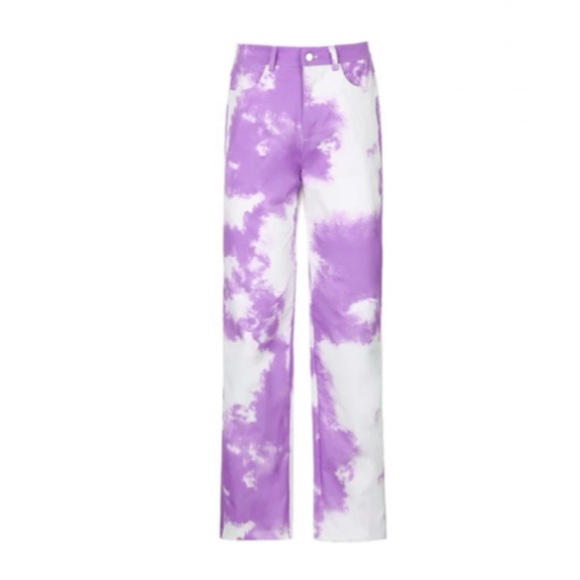 Pants & Jumpsuits | Tie Dyed Cloud Pants In Purple And White | Poshmark